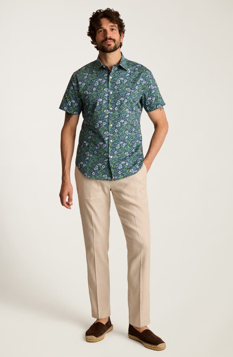 Bonobos Riviera Floral Short Sleeve Stretch Cotton Poplin Button-Up ...