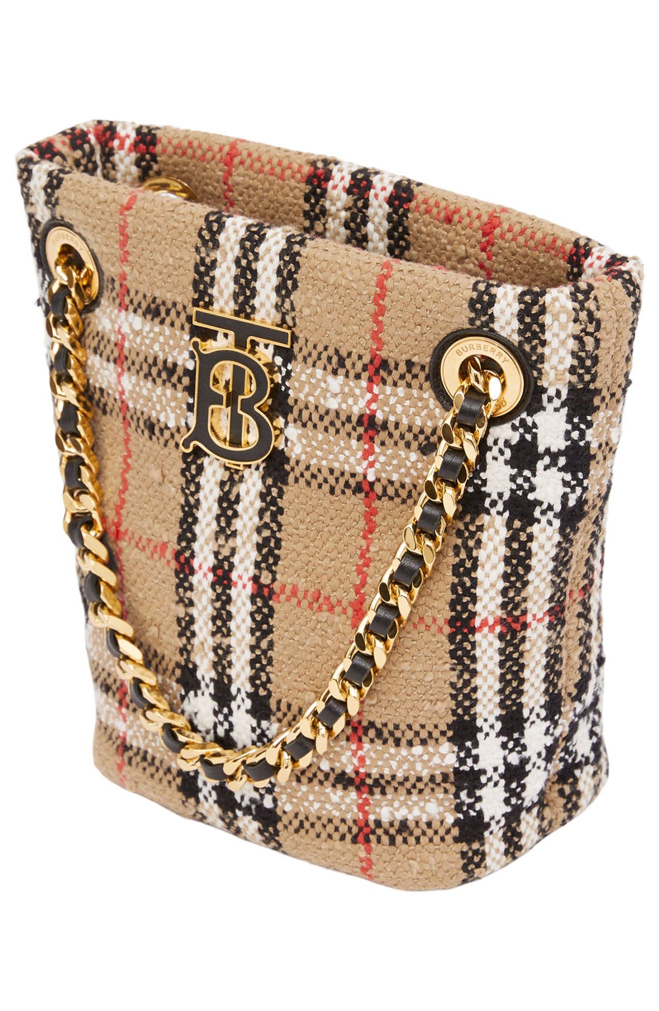 Burberry Mini Lola Woven Check Bucket Bag | Nordstrom