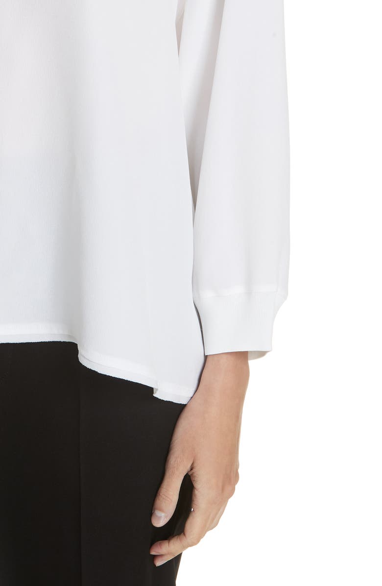 Vince Rib Trim Silk Blouse | Nordstrom