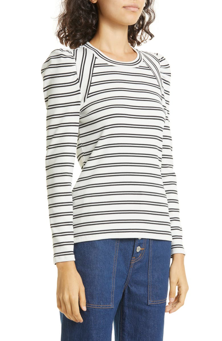 Veronica Beard Delano Stripe Cotton Top | Nordstromrack