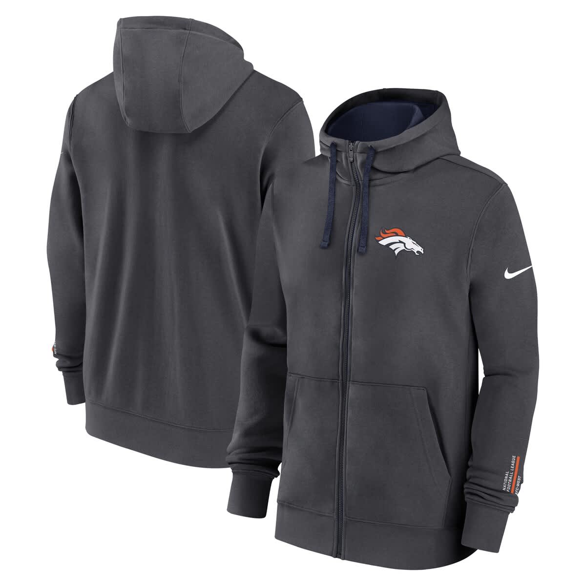 Nike Men's Nike Anthracite Denver Broncos Primetime Club Full-Zip ...
