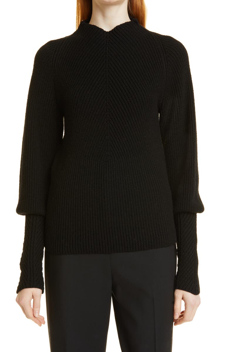 Rebecca Taylor RebeccaTaylor Backless Mock Neck Merino Wool Sweater ...