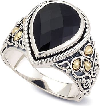 SAMUEL B. 18K Gold & Sterling Silver Onyx Ring | Nordstromrack