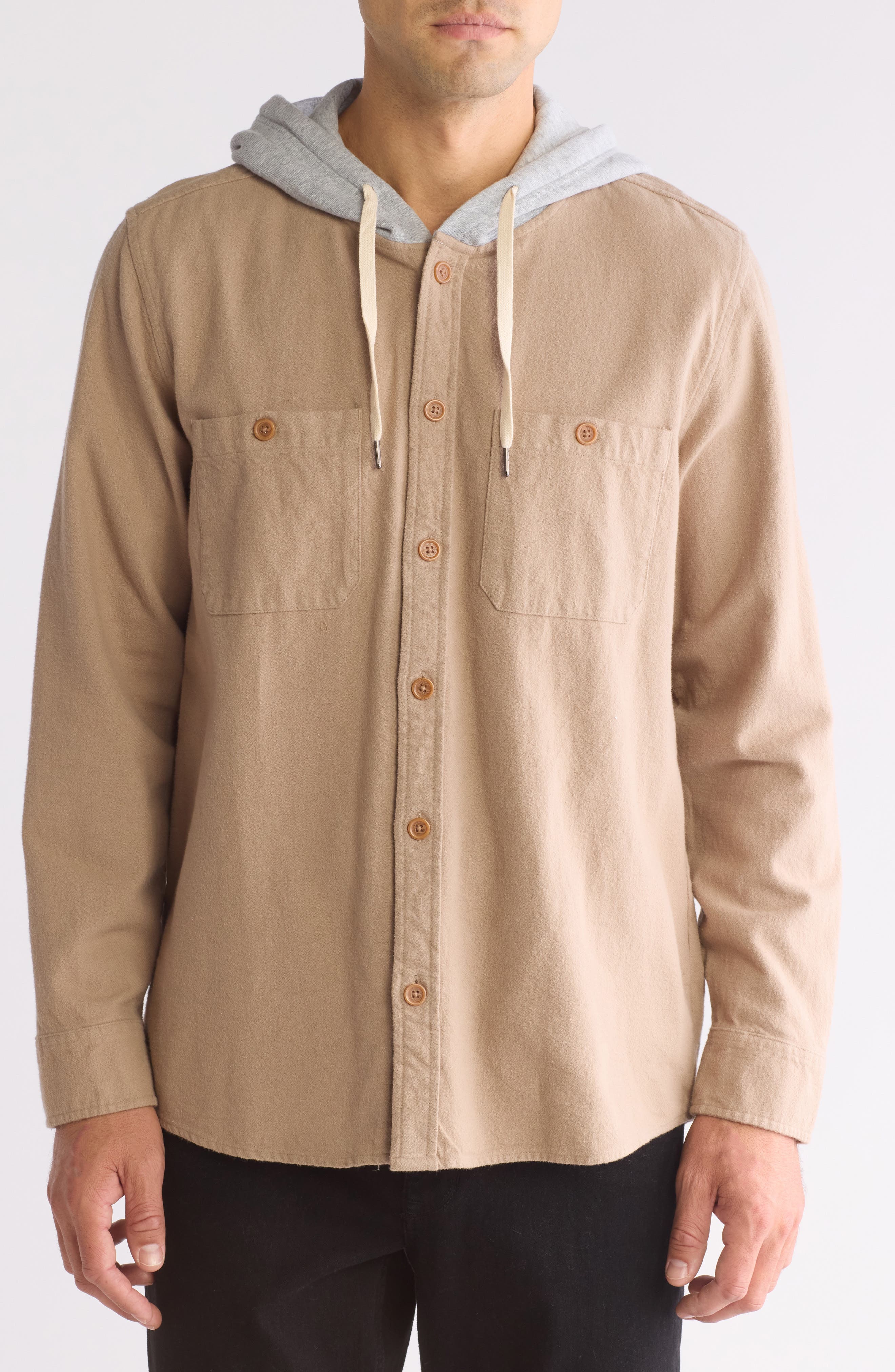Lucky Brand Hooded Button Shirt Jacket | Nordstromrack