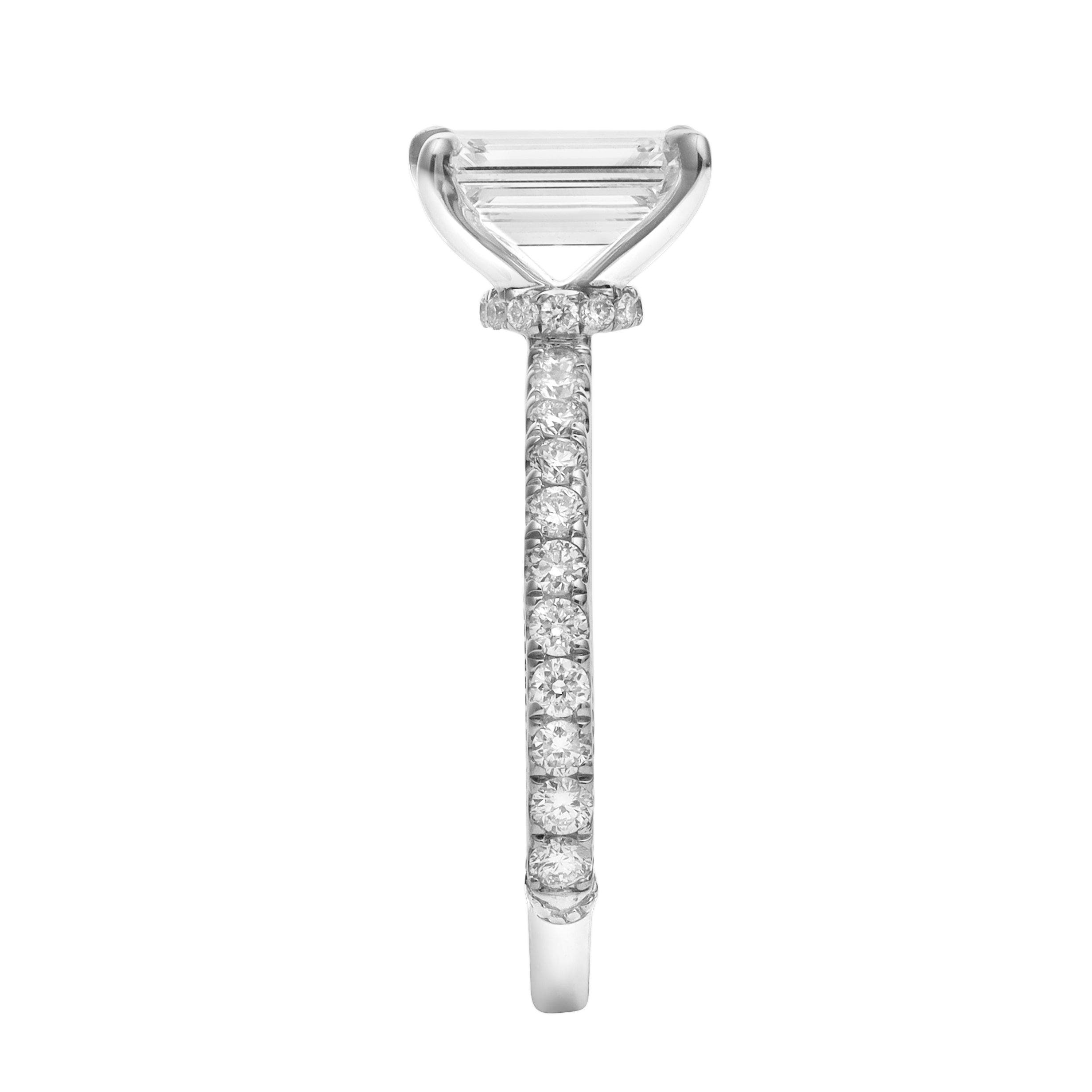 LuvMyJewelry Kiara 14K Gold Emerald Cut Lab Grown Diamond Engagement ...