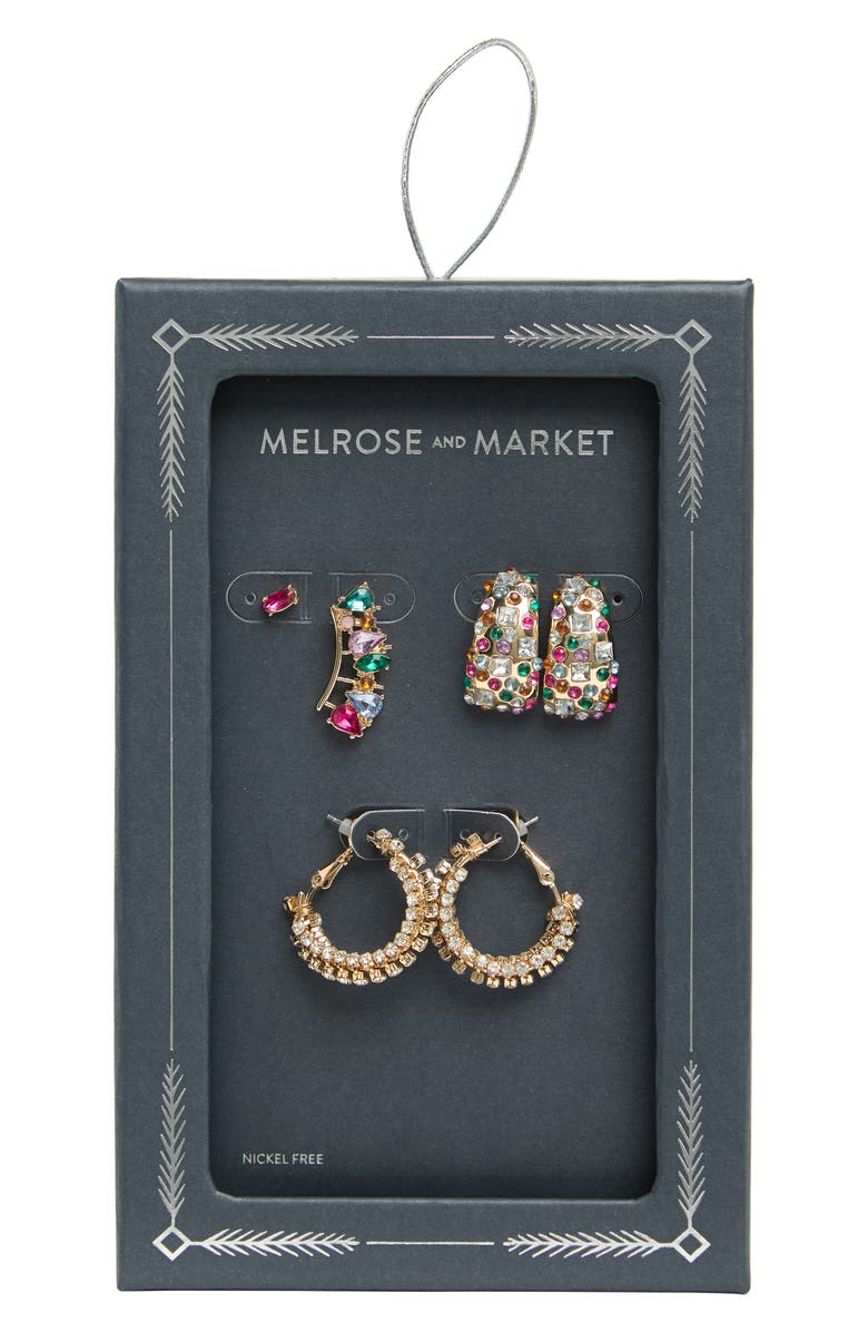 Melrose and Market Set of 3 Ear Crawler & Pavé Hoop Earrings ...