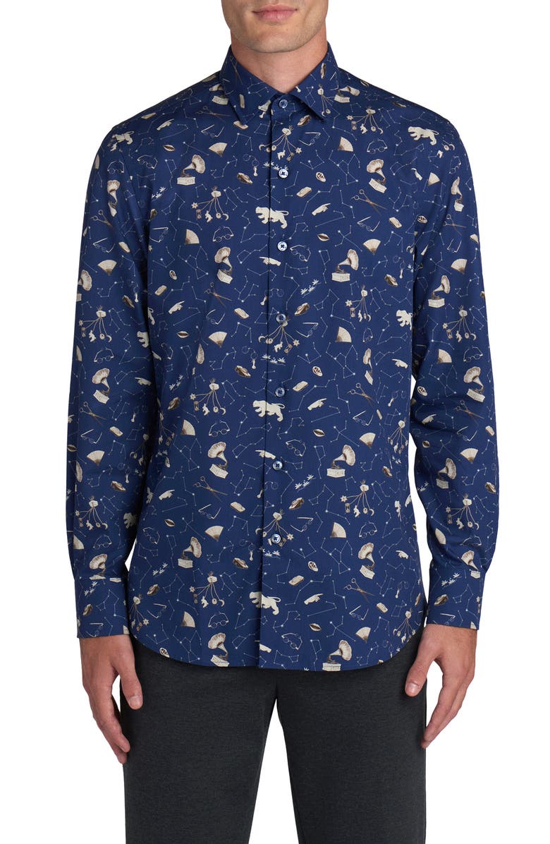 Bugatchi Liberty Shaped Fit Stretch Cotton Button-Up Shirt | Nordstrom