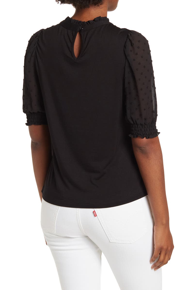 CHENAULT Mixed Media Clip Dot Ruffle Top | Nordstromrack