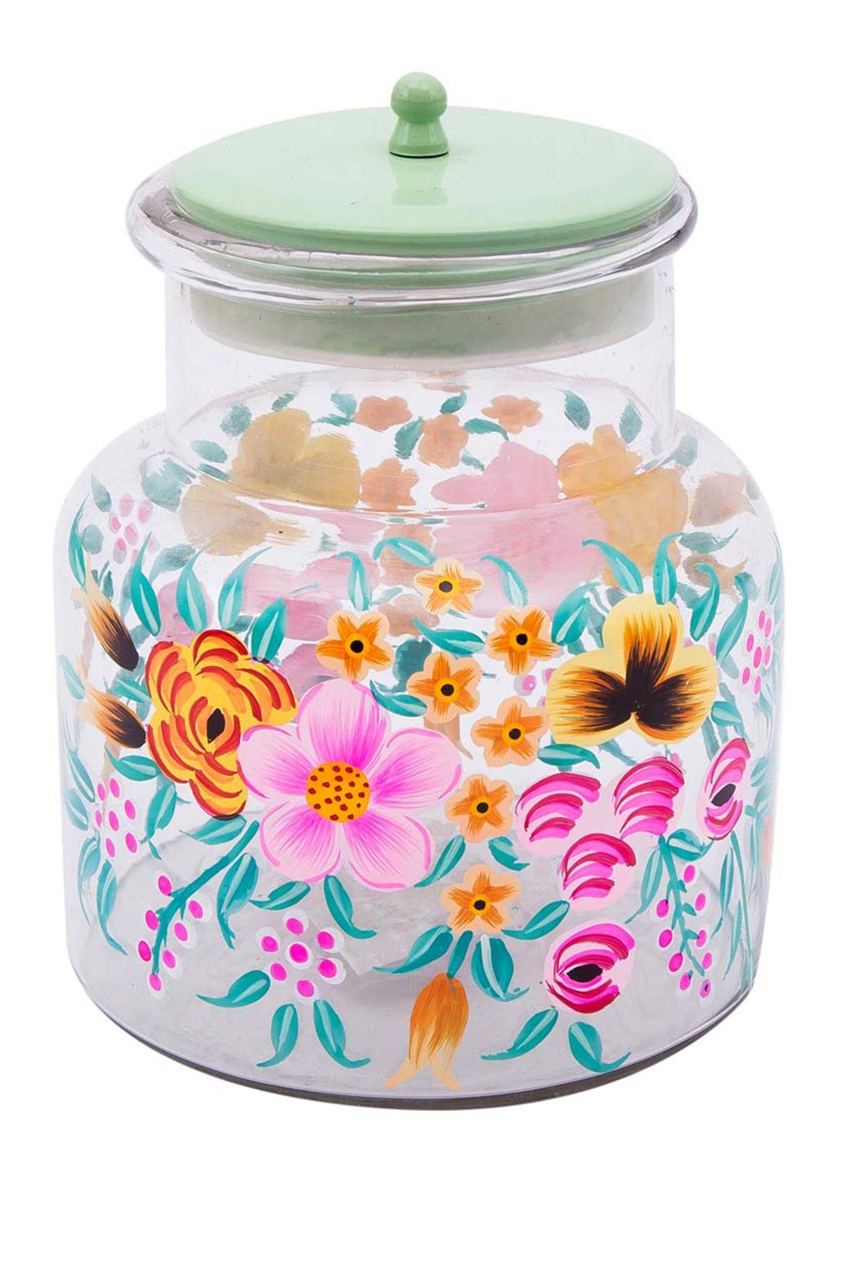 KARMA LIVING Green Large Hand Painted Glass Jar | Nordstromrack