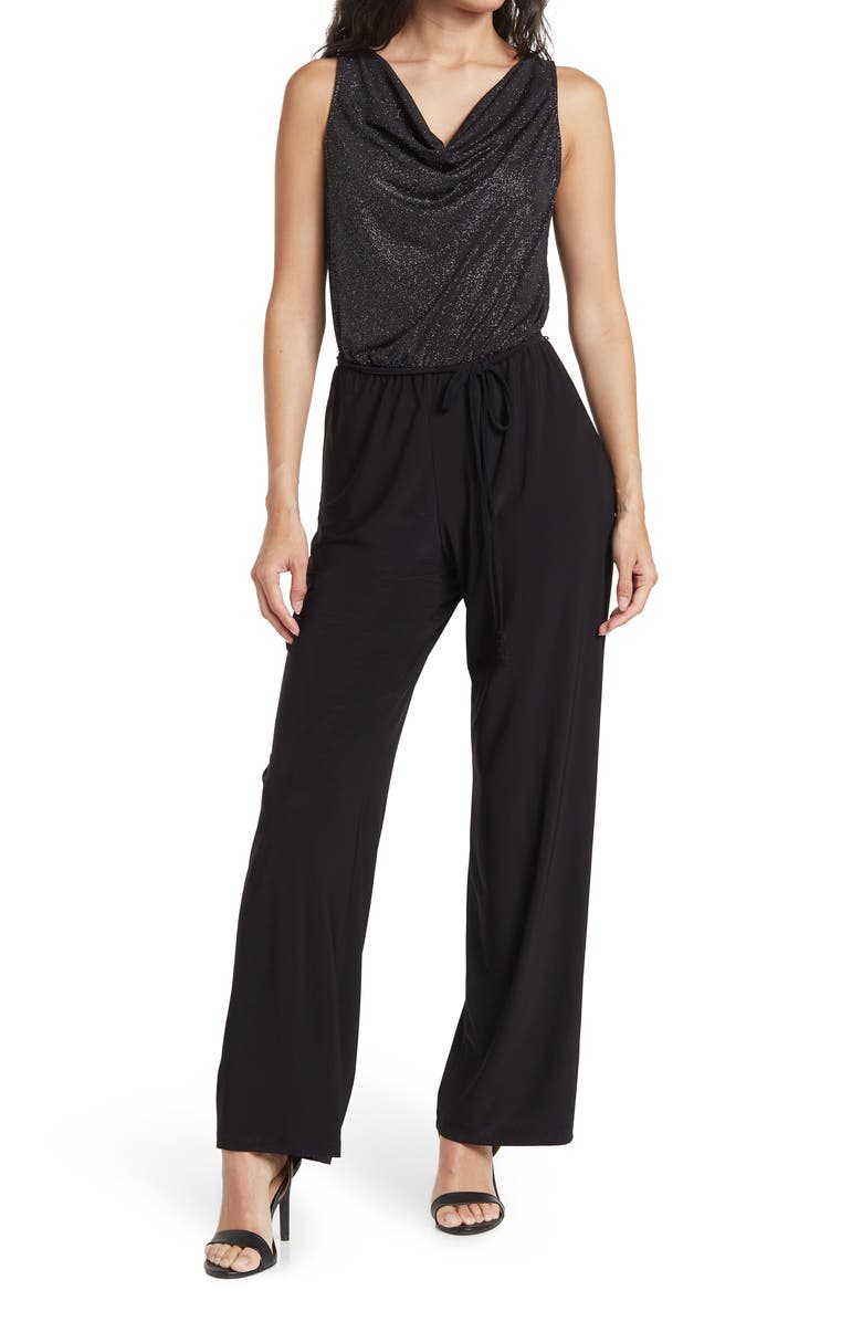 TASH AND SOPHIE Cowl Neck Glitter Jumpsuit | Nordstromrack