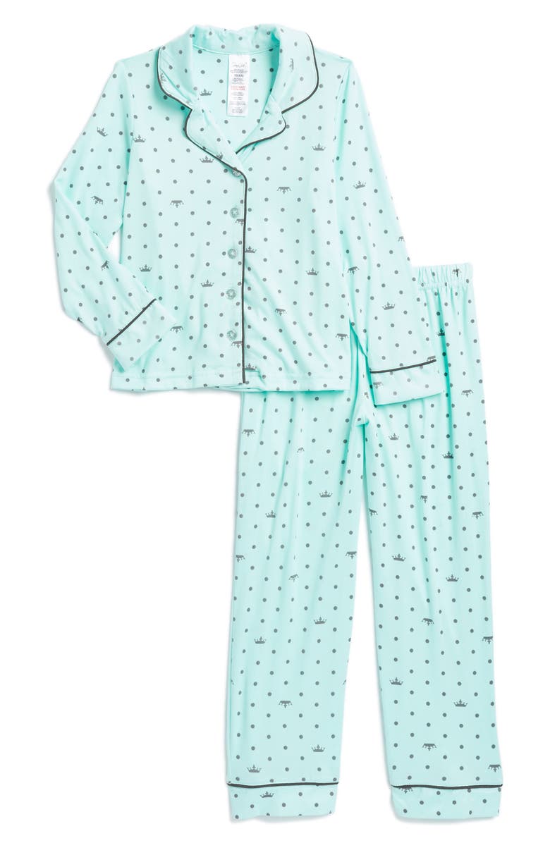 RENE ROFE GIRL Kids' Polka Dot Crown Print Warm & Fuzzy Two-Piece ...