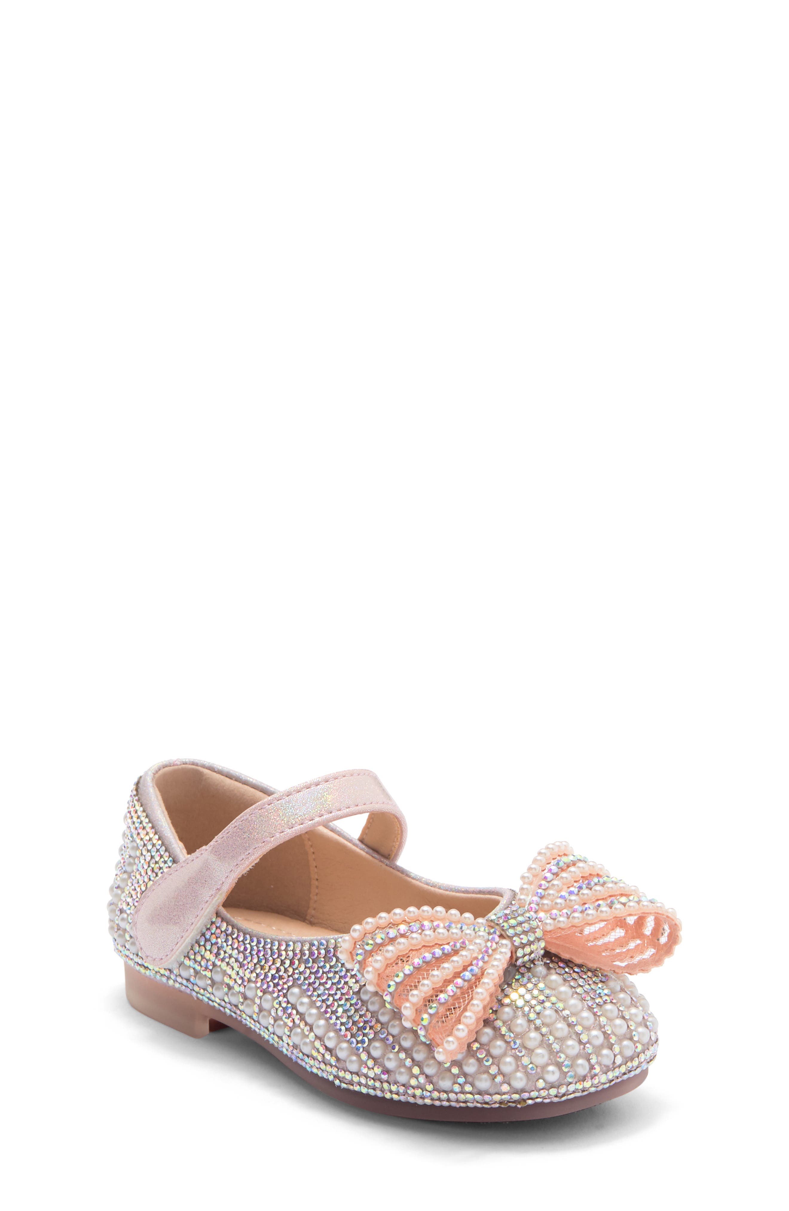 Doe A Dear Kids' Faux Pearl Embellished Mary Jane Flat | Nordstromrack