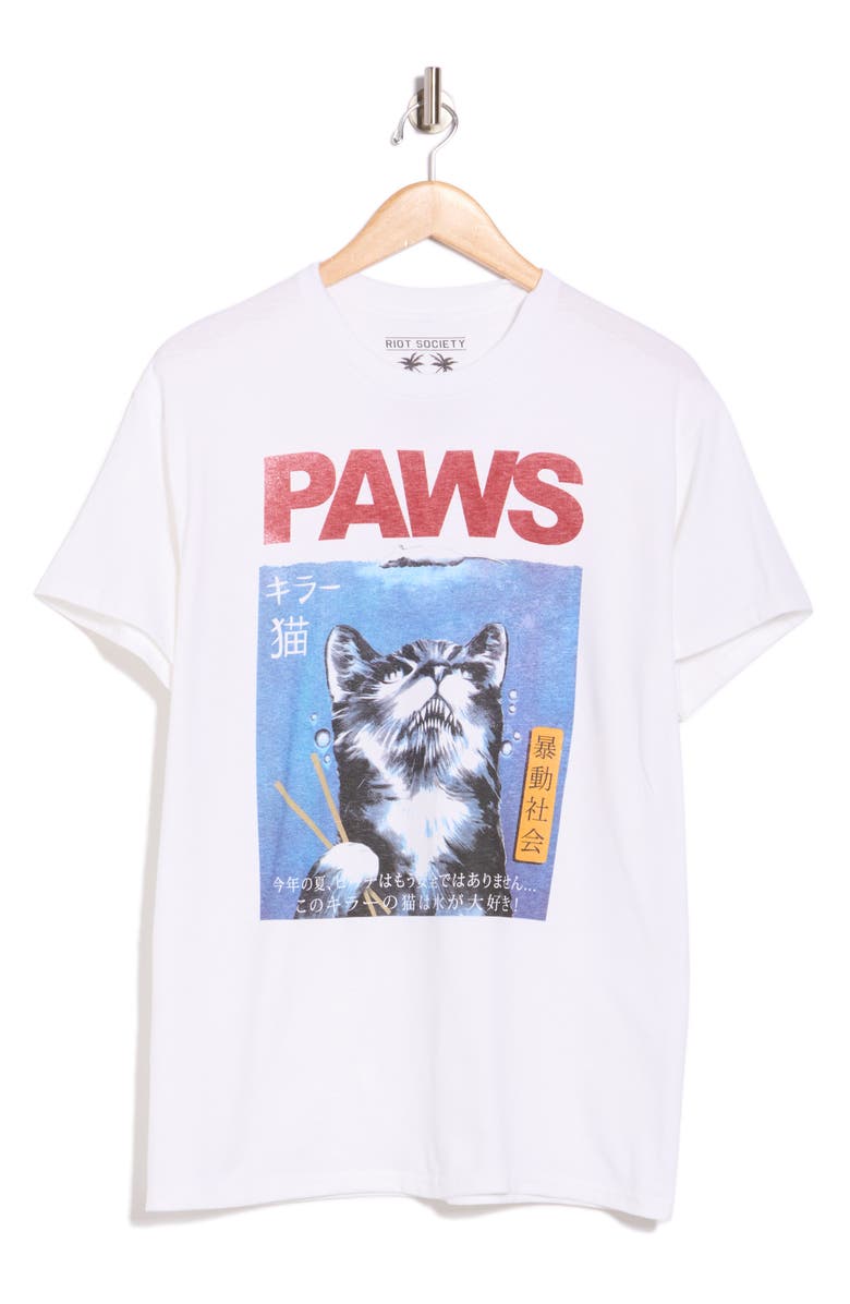 RIOT SOCIETY PAWS Kanji Cotton Graphic T-Shirt | Nordstromrack