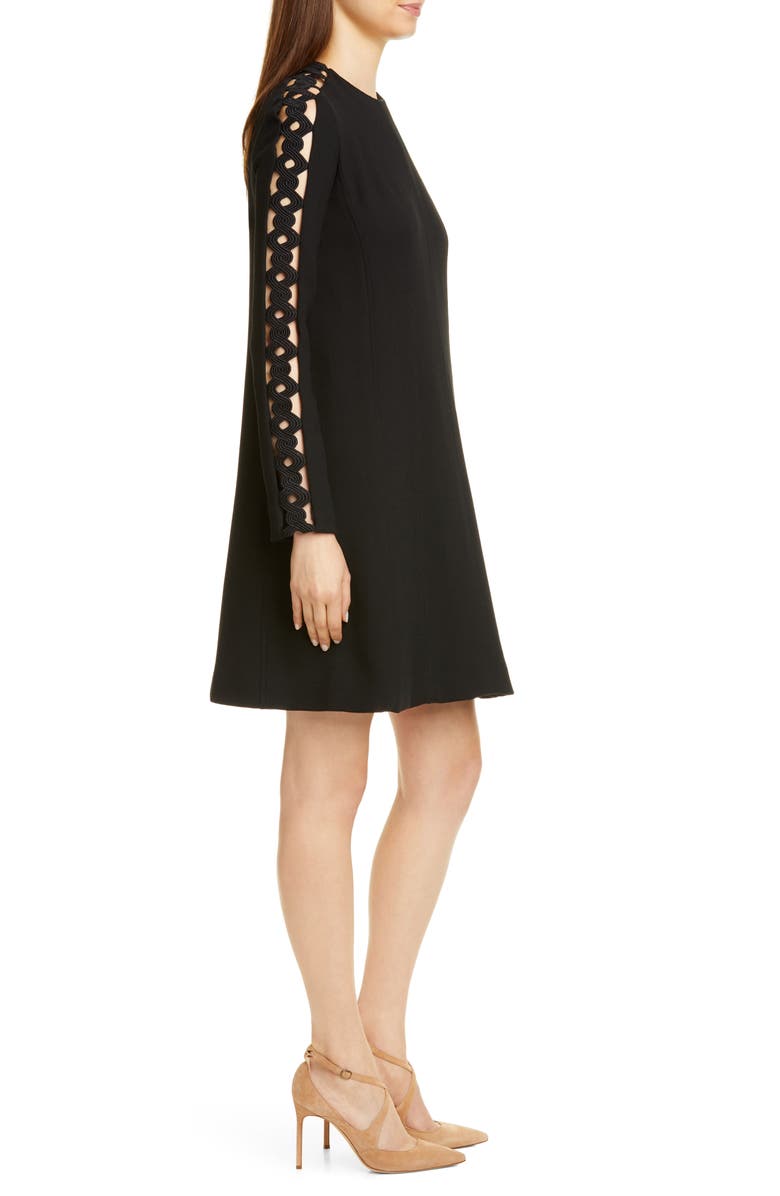 Lela Rose Wave Inset Long Sleeve Dress | Nordstromrack