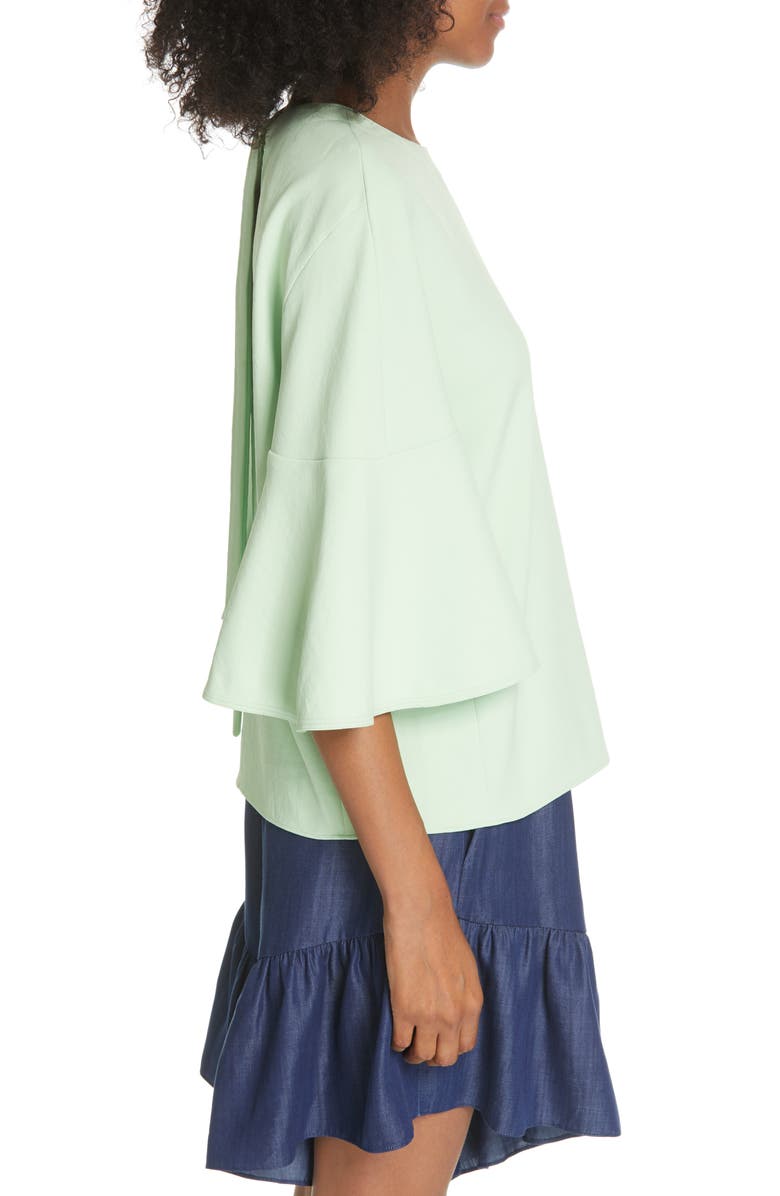 Tibi Chalky Drape Ruffle Sleeve Top | Nordstromrack