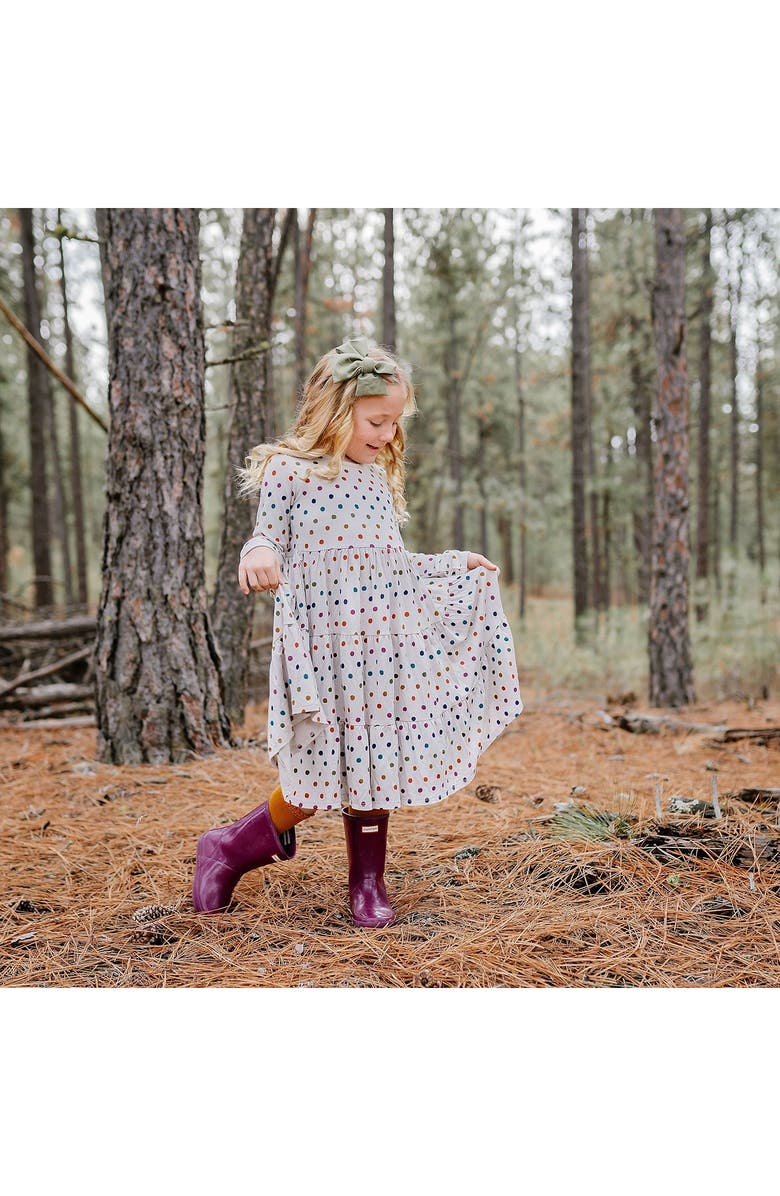 Kyte BABY Oat Polka Dot Long Sleeve Tiered Dress | Nordstromrack