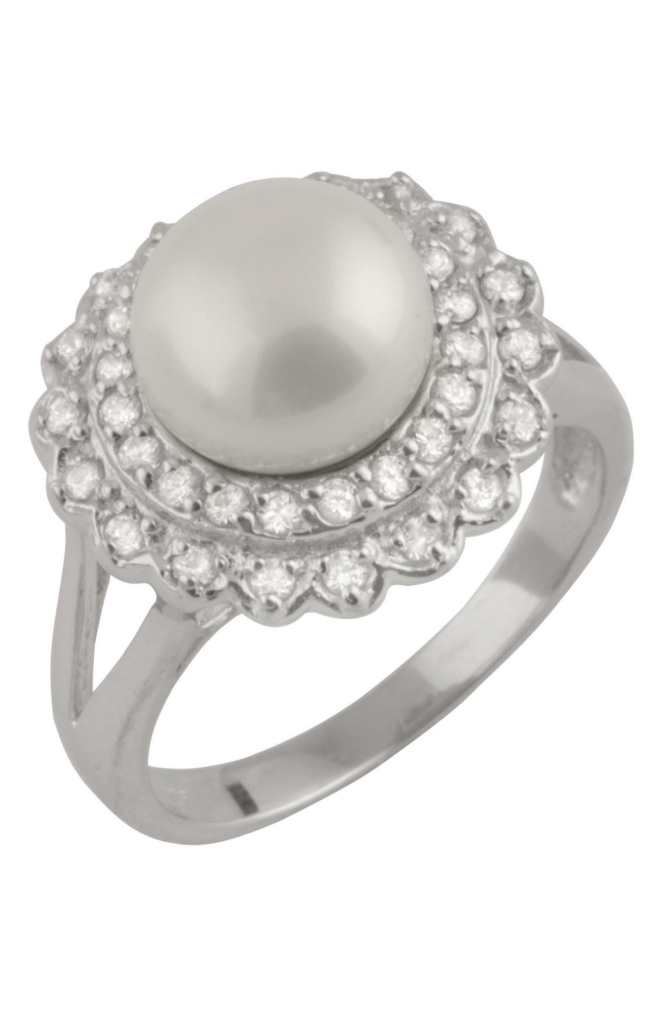 SPLENDID PEARLS Rhodium Plated Sterling Silver 10-11mm Cultured ...