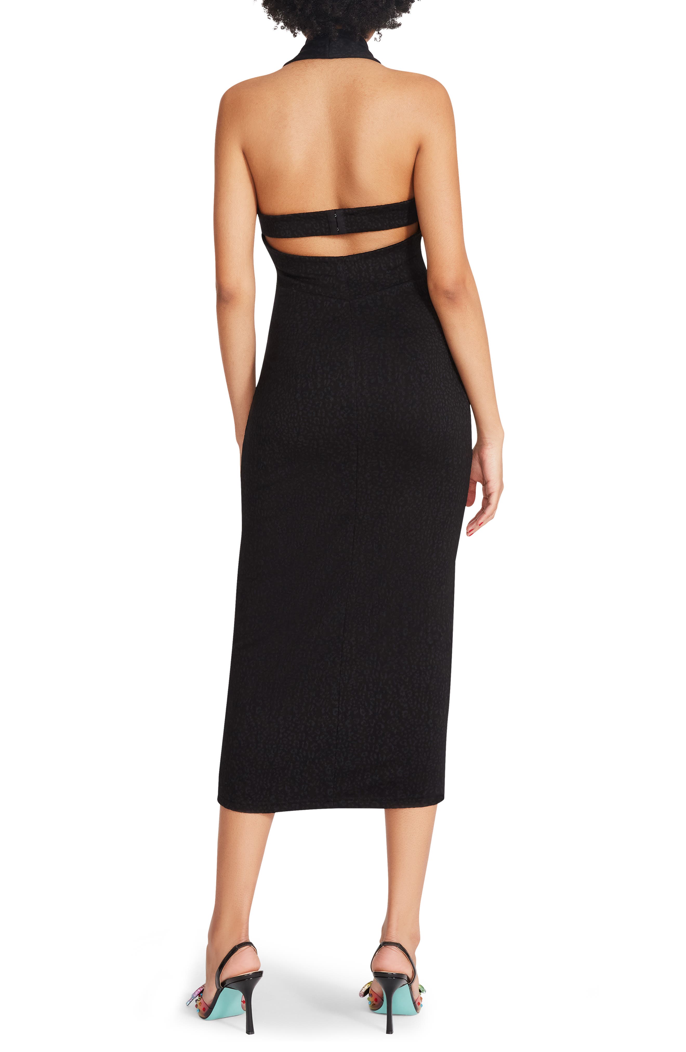 Betsey Johnson Cutout Halter Crepe Knit Dress | Nordstromrack