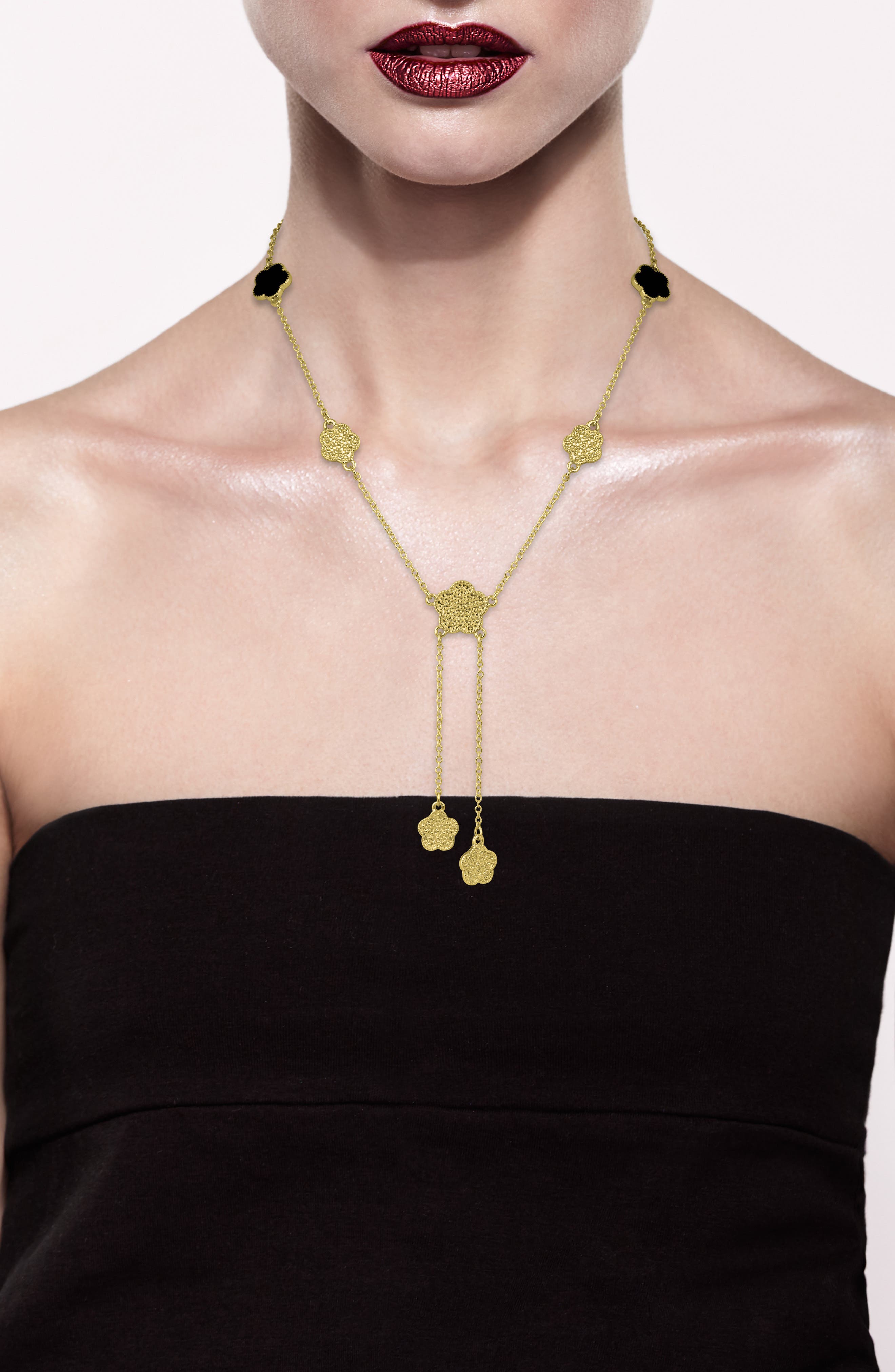 JARDIN Enamel Clover Station Y-Necklace | Nordstromrack