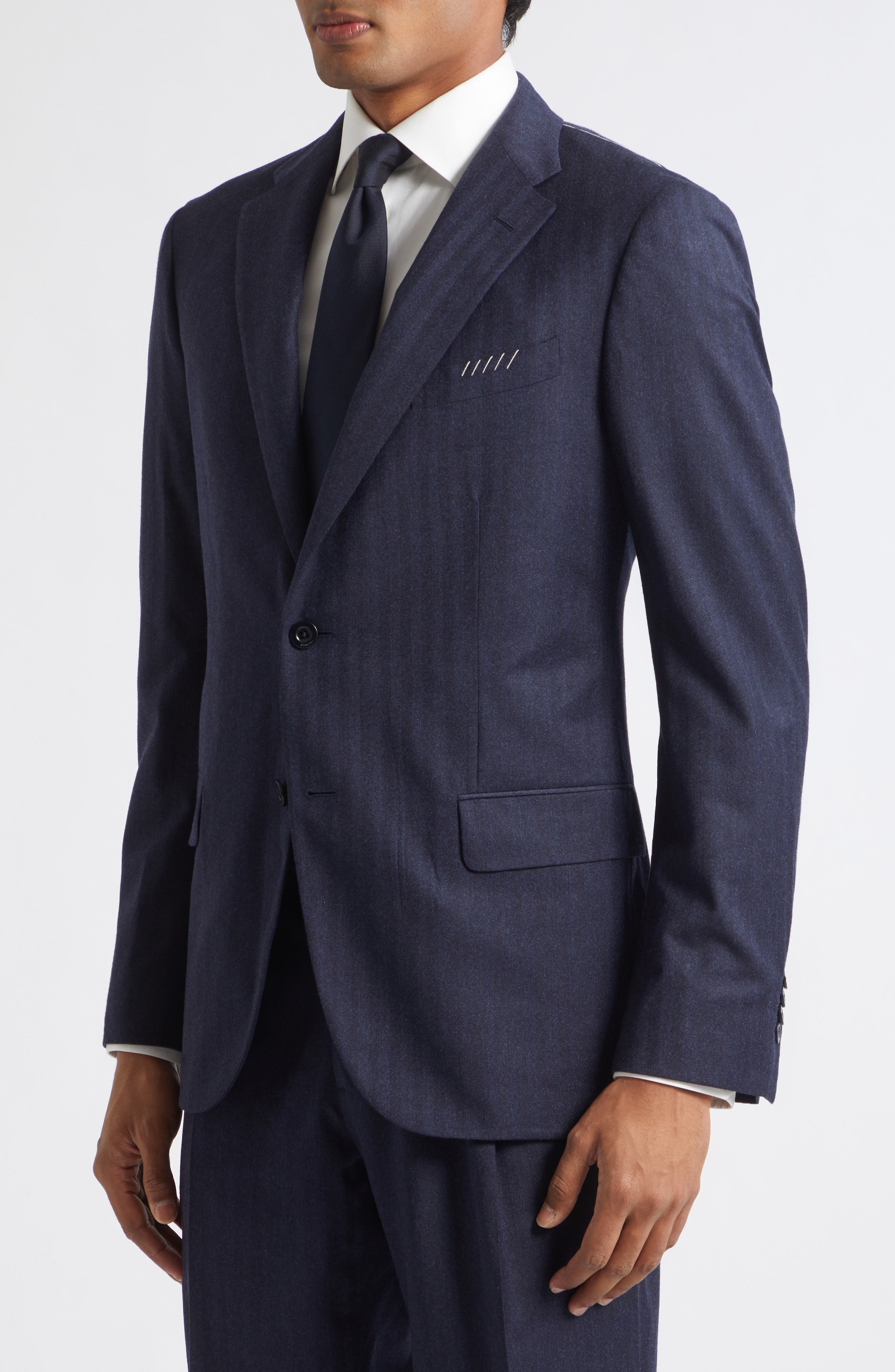Boglioli Micro Herringbone Wool and Silk Suit (Men) | Nordstrom