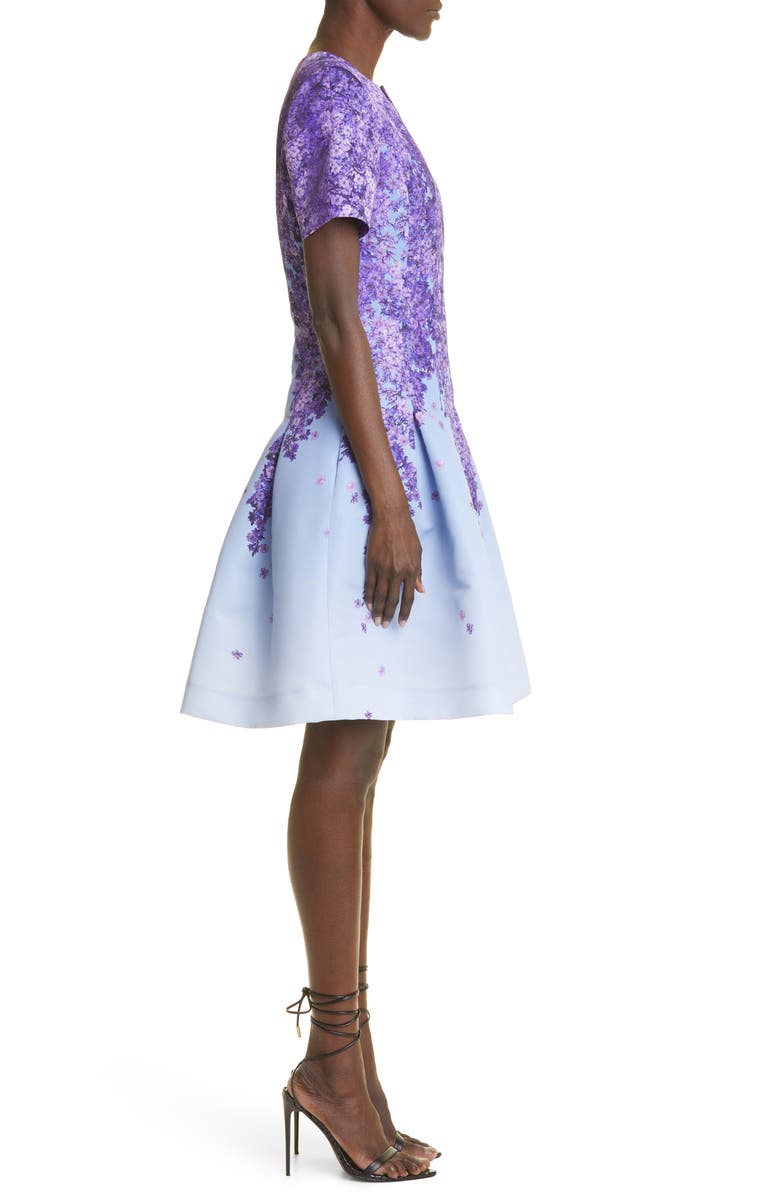 Oscar de la Renta Lilac Print Faille Dress | Nordstromrack
