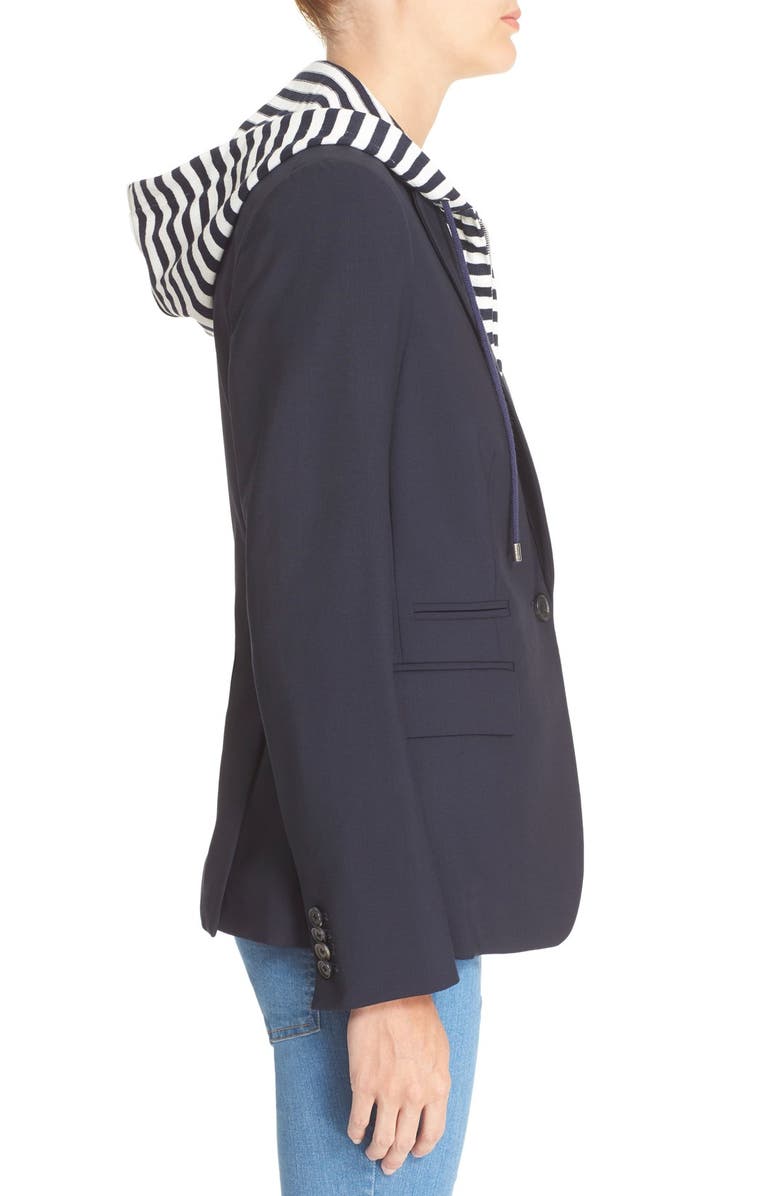 Veronica Beard 'Classic' Jacket with Removable Stripe Hooded Dickey ...