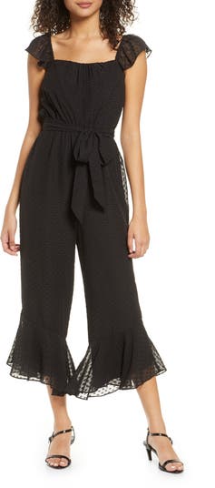 Ali & Jay The Avalon Ruffled Swiss Dot Crop Jumpsuit | Nordstrom