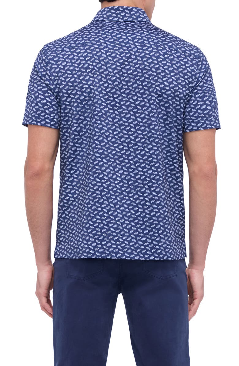 Bugatchi Milo OoohCotton® Car Print Short Sleeve Button-Up Shirt ...