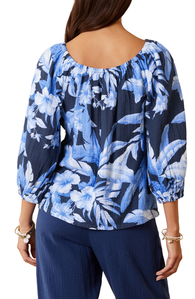 Tommy Bahama Day Break Hibiscus Off the Shoulder Cotton Top | Nordstromrack