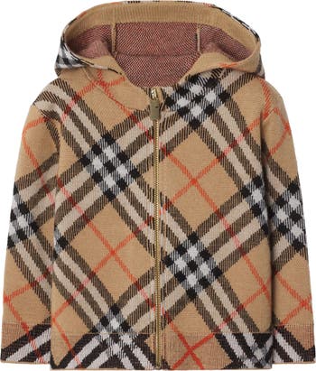 Burberry Check Wool Zip Hoodie | Nordstrom Burberry Check Wool Zip Hoodie | Nordstrom