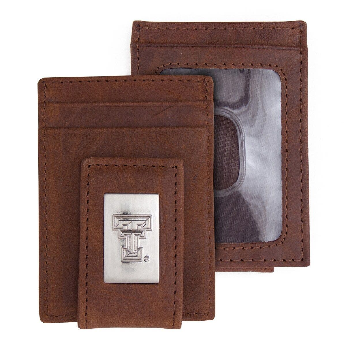 EAGLES WINGS Brown Texas Tech Red Raiders Leather Front Pocket Wallet ...