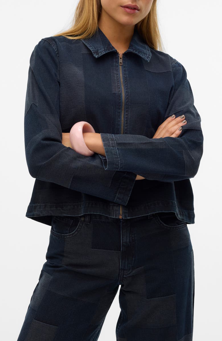 VERO MODA Likka Patchwork Zip Denim Jacket | Nordstromrack