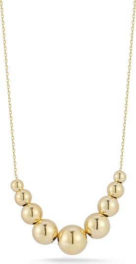 Ember Fine Jewelry 14K Gold Graduated Ball Pendant Necklace | Nordstromrack