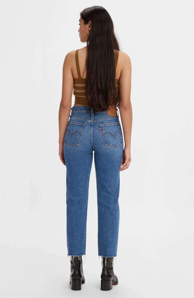Levi's Wedgie Ripped High Waist Crop Straight Leg Jeans | Nordstrom