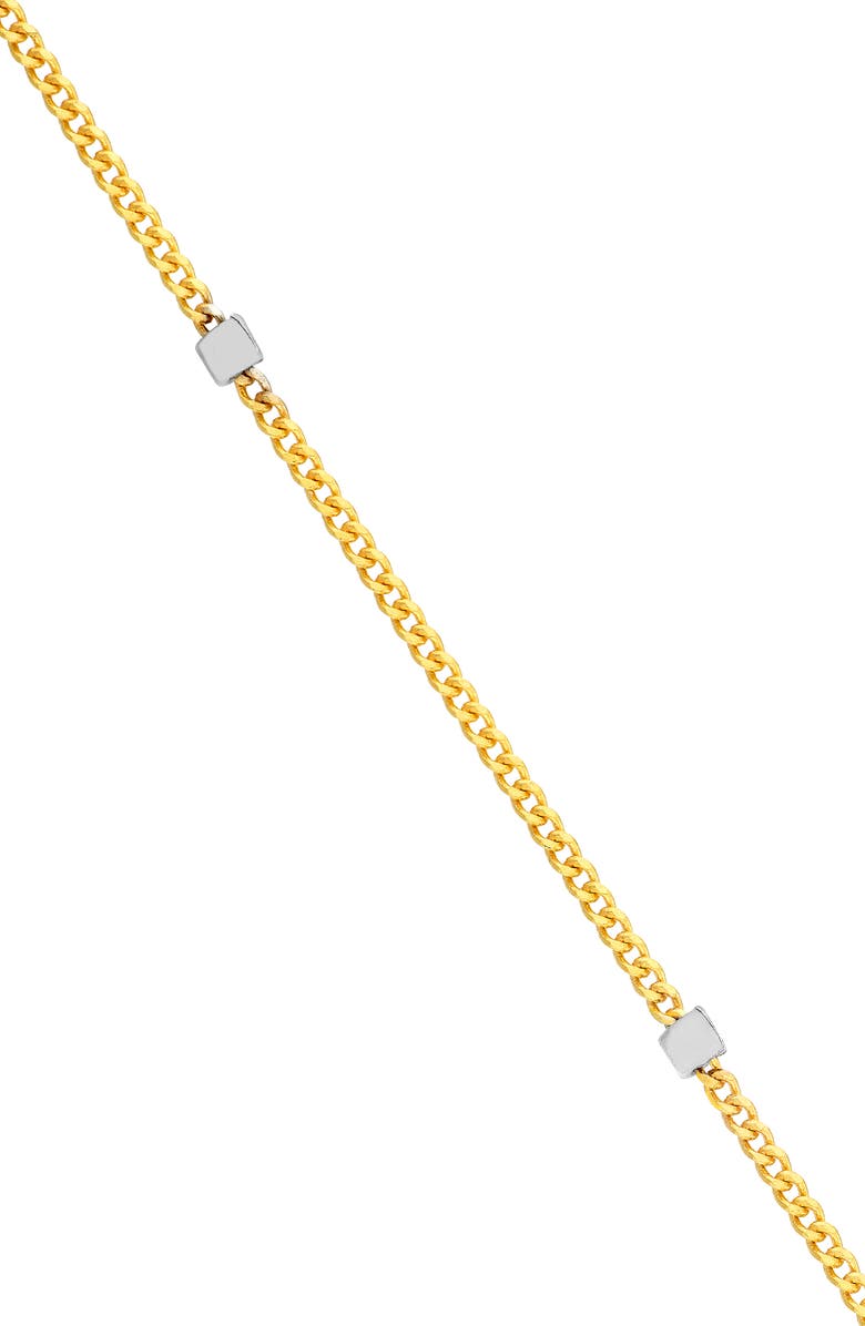 HAWLEY ST Two-Tone Cube Station Saturn Chain Necklace | Nordstromrack