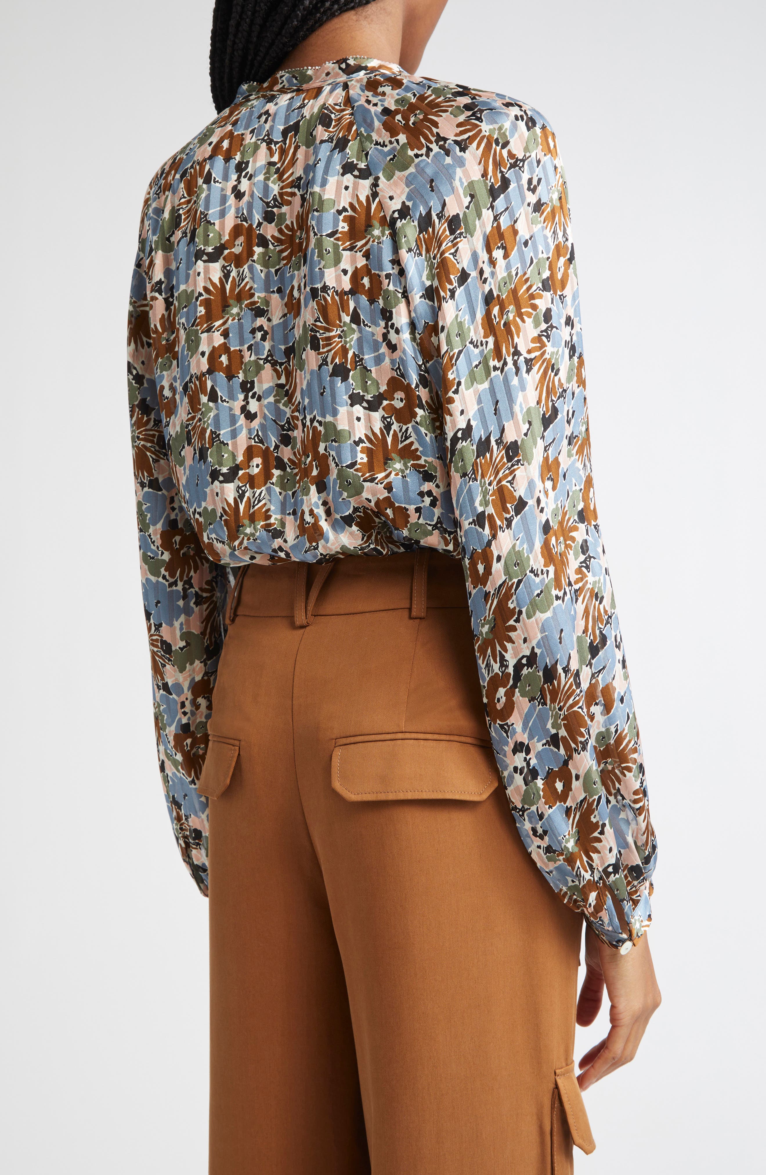 Veronica Beard Linds Pleated Silk Top | Nordstromrack