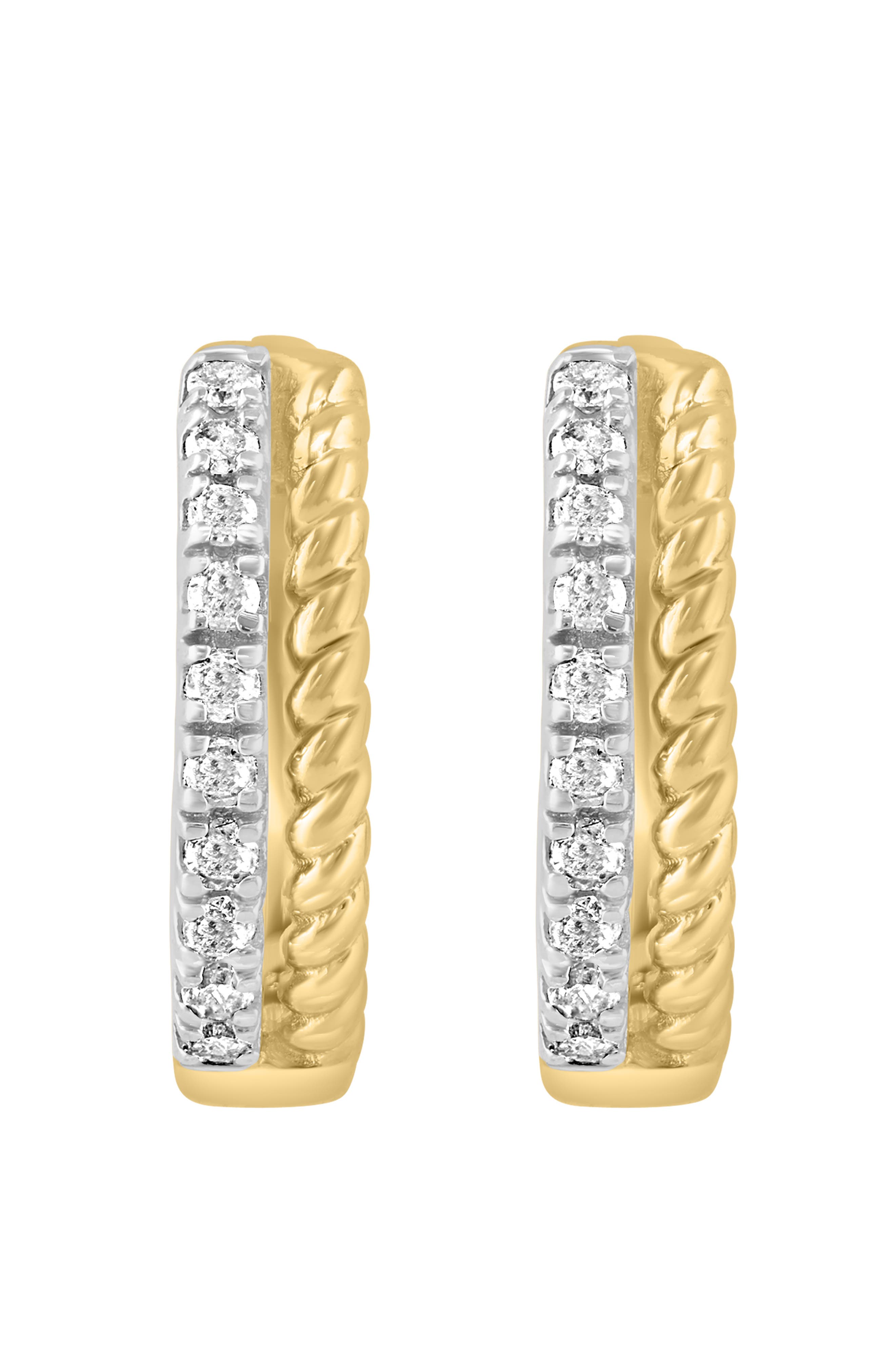 EFFY Diamond Braided Two-Tone Hoop Earrings | Nordstromrack