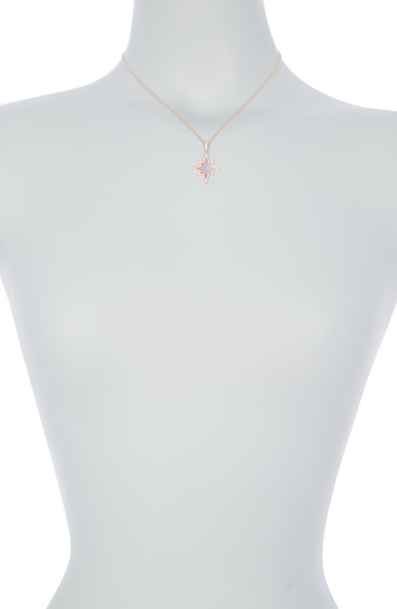 EFFY 14K Rose Gold Diamond & Mother of Pearl Starburst Pendant Necklace ...