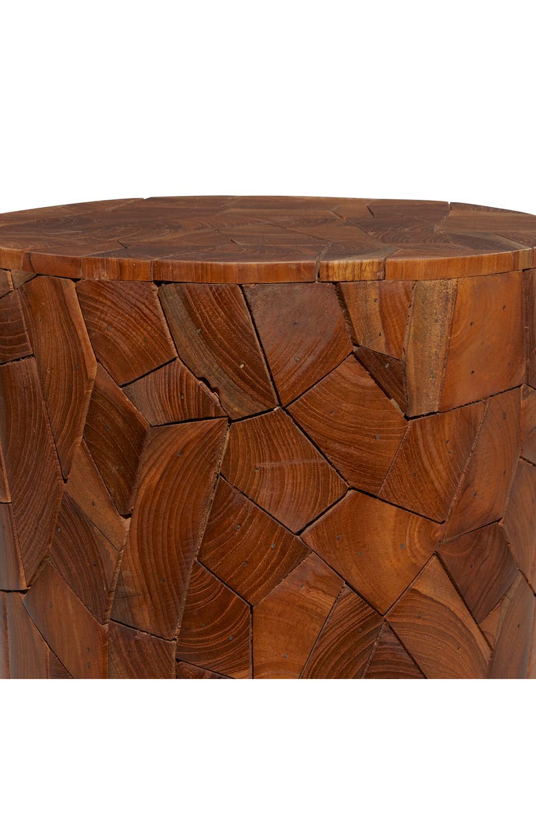 GINGER BIRCH STUDIO Brown Teakwood Contemporary Accent Table with ...