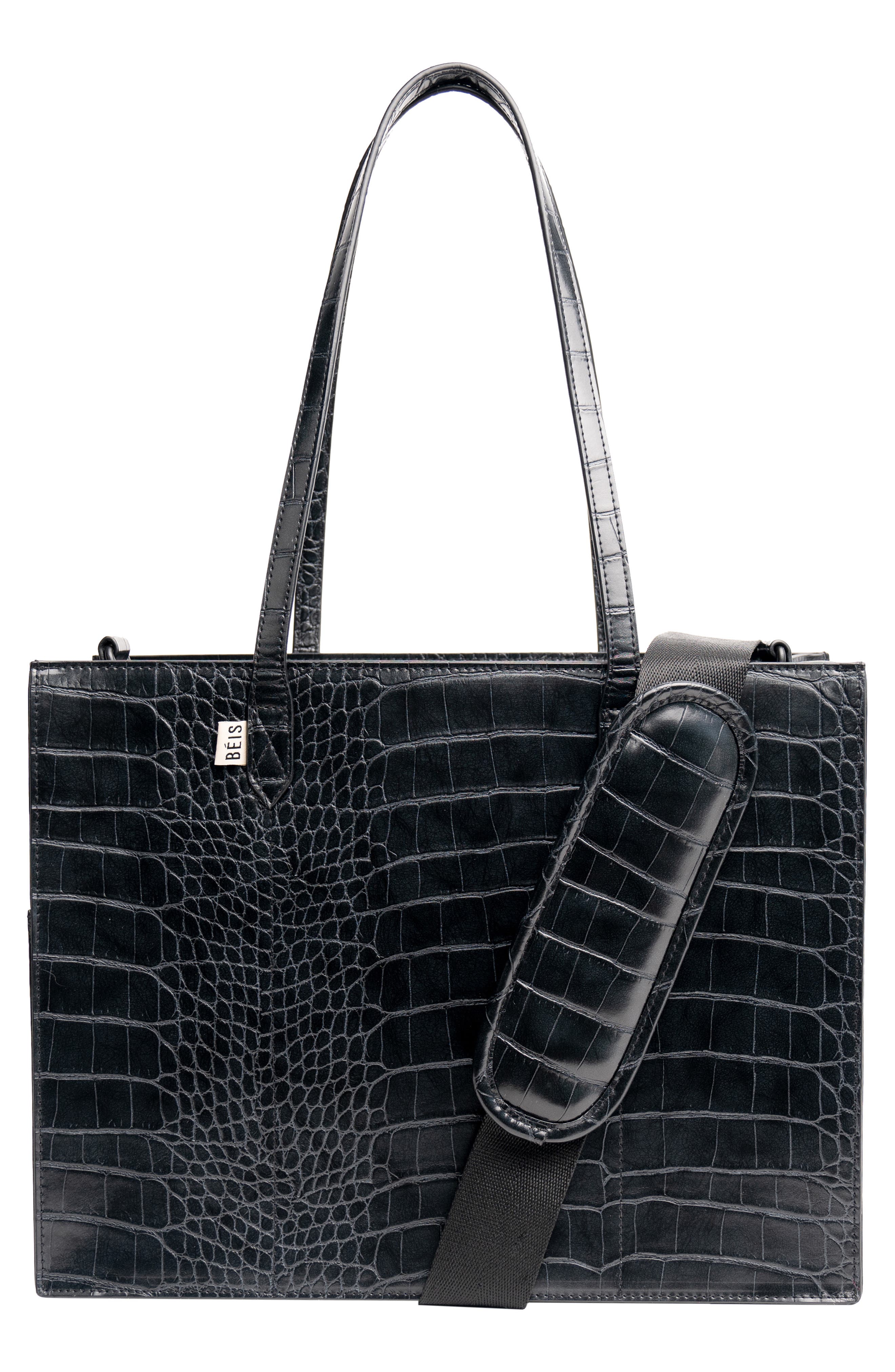 Béis Mini Work Croc Embossed Faux Leather Tote | Nordstromrack