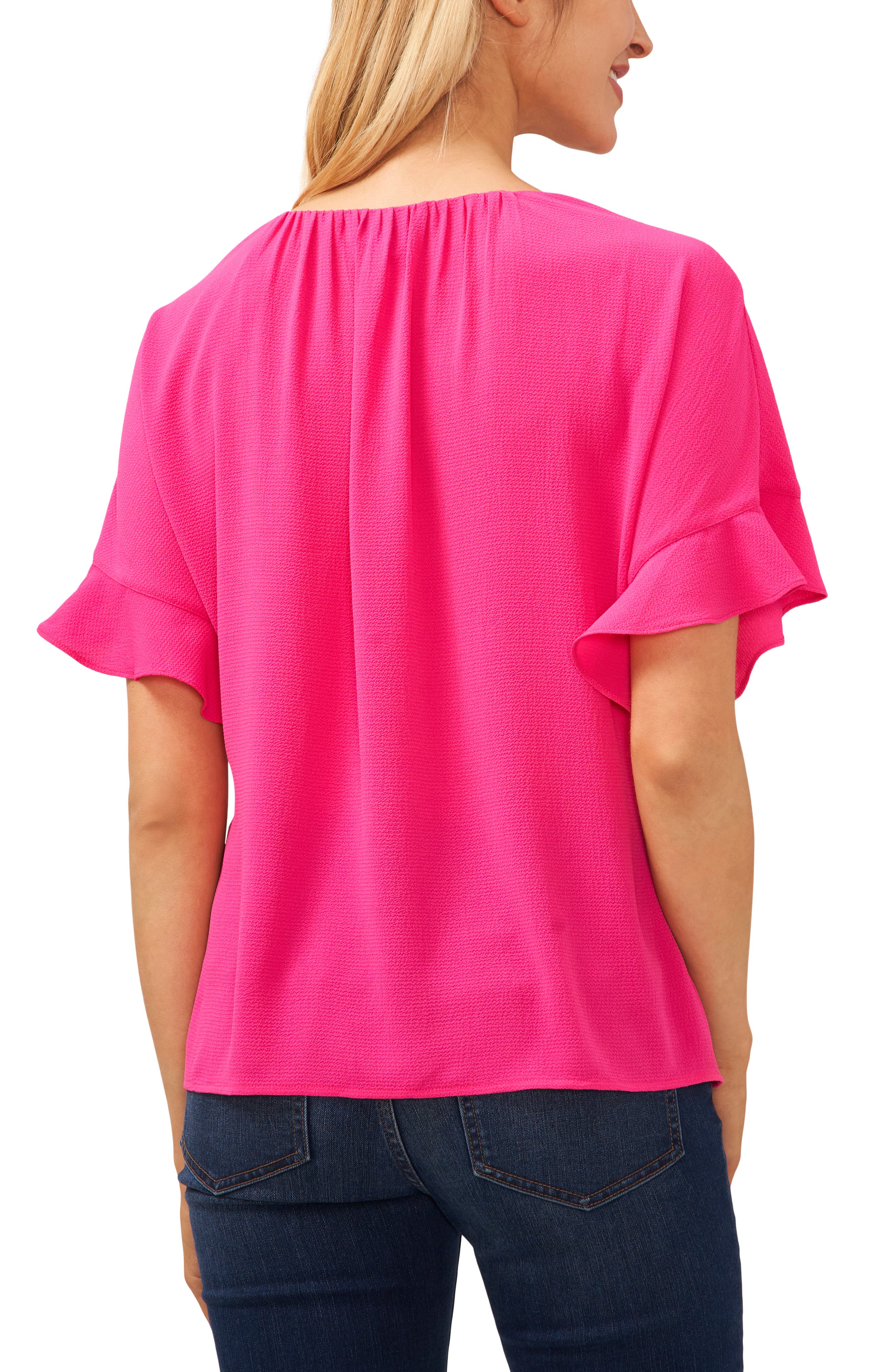 CeCe Ruffle Sleeve Crepe Blouse | Nordstrom