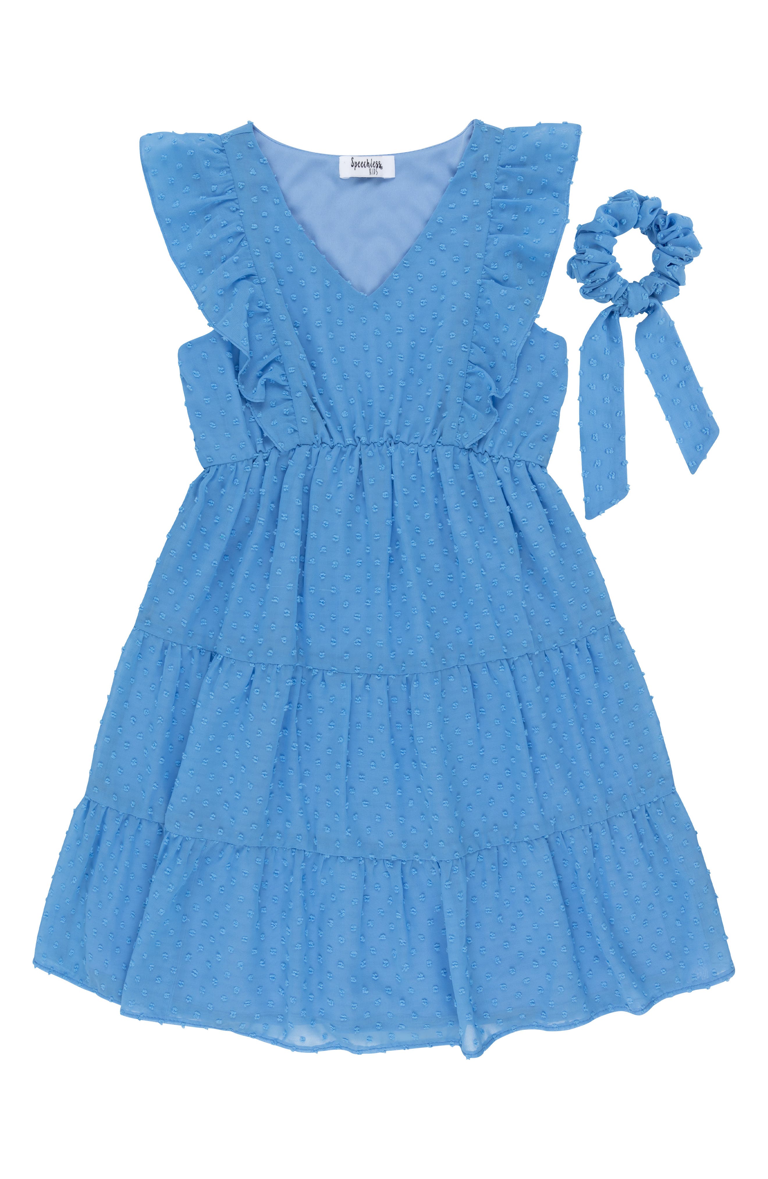 Speechless Kids' Swiss Dot Dress & Hair Scrunchie Set | Nordstromrack