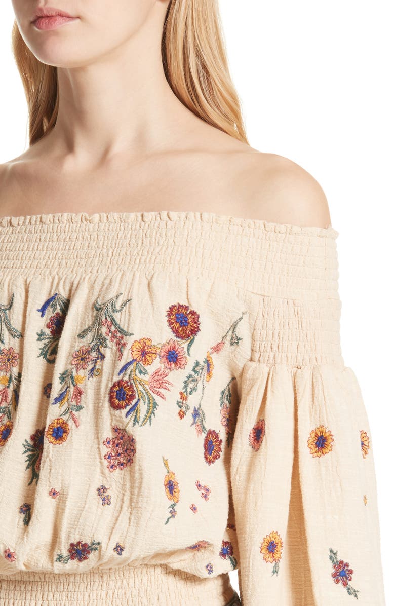 Free People Saachi Smocked Off the Shoulder Top | Nordstrom