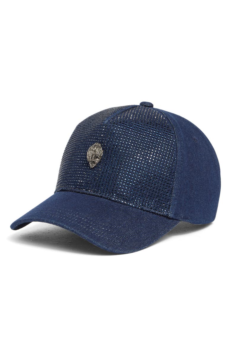 Kurt Geiger London Crystal Embellished Denim Baseball Cap | Nordstromrack