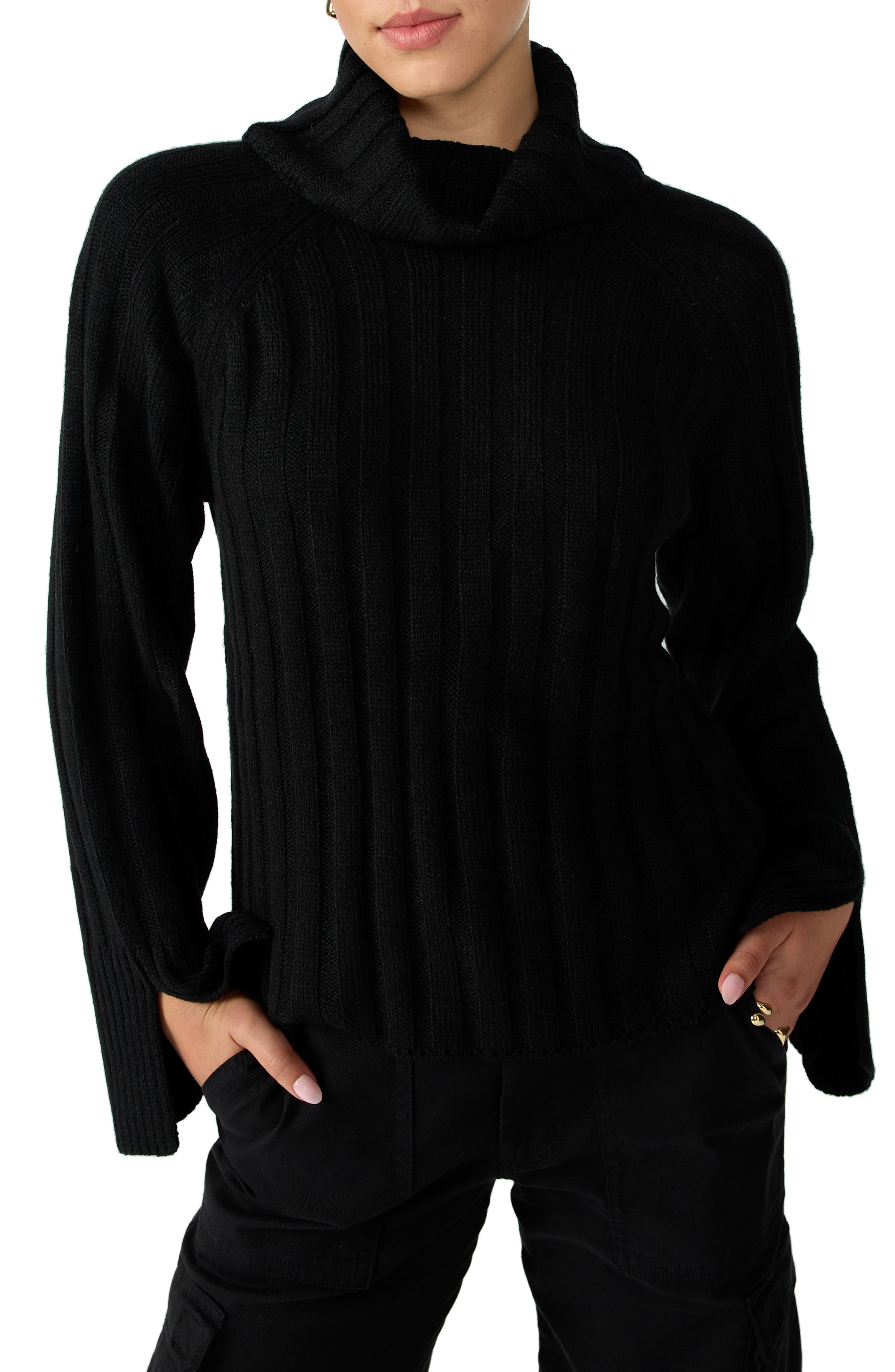 Sanctuary It's Cold Outside Rib Cowl Neck Sweater | Nordstromrack