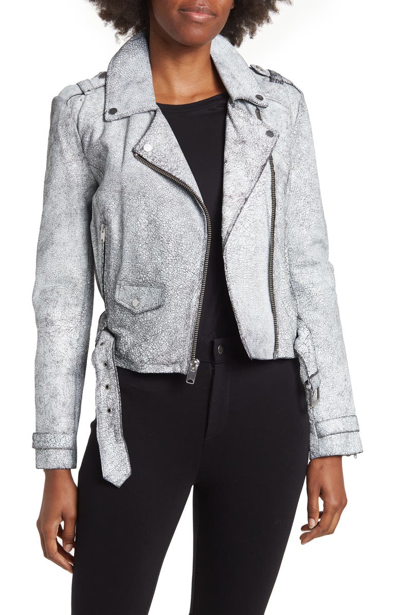 Marc New York Madison Crackle Leather Moto Jacket | Nordstromrack