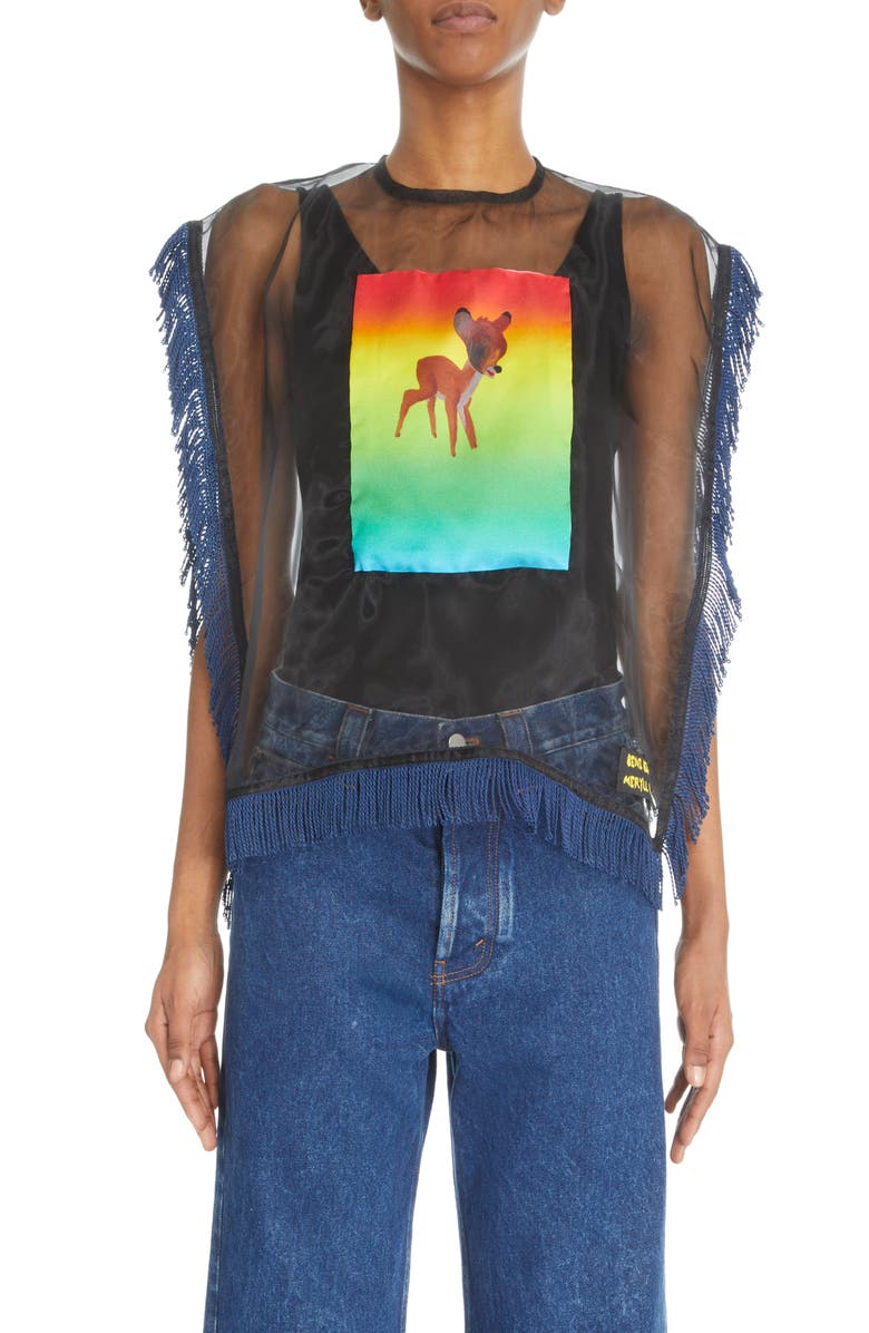 Meryll Rogge x Beni Bischof Fringed Mesh Bib | Nordstrom