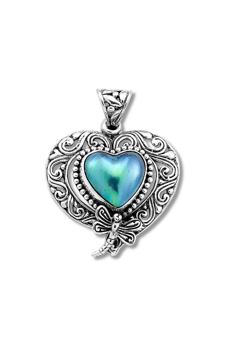 SAMUEL B. Sterling Silver Blue Pearl Heart Pendant | Nordstromrack