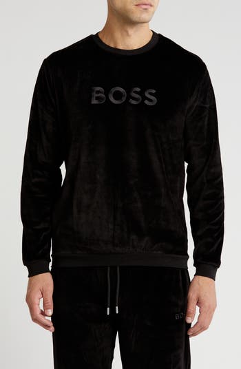 BOSS Logo Velour Sweatshirt | Nordstromrack