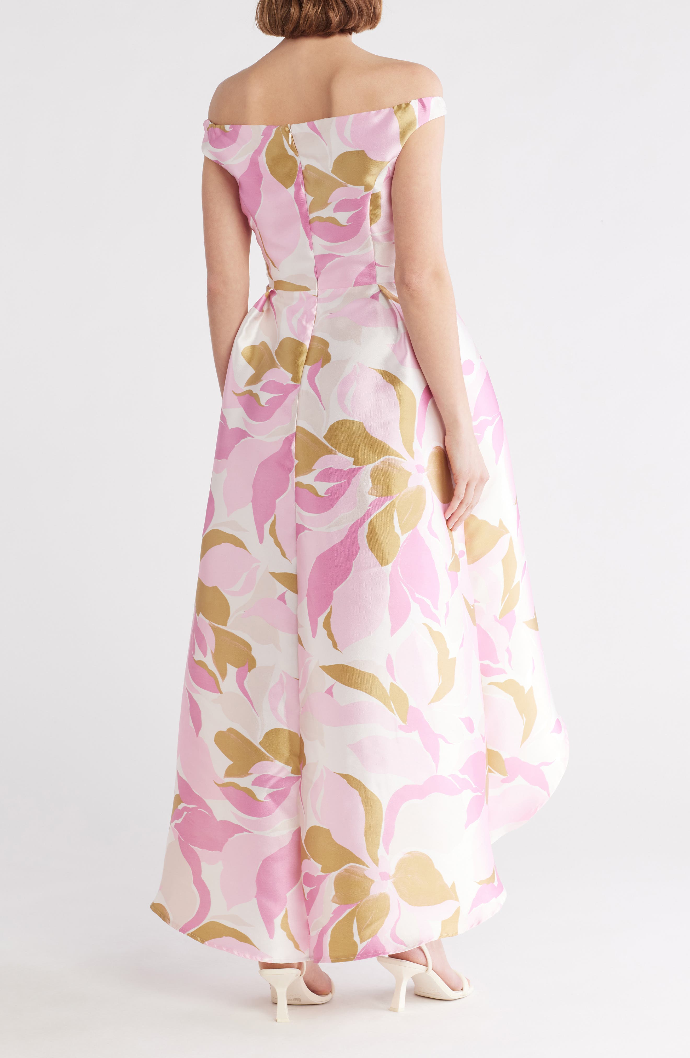 Donna Ricco Floral Off the Shoulder A-Line High-Low Gown | Nordstromrack